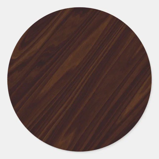 Dark Wood Texture Classic Round Sticker | Zazzle