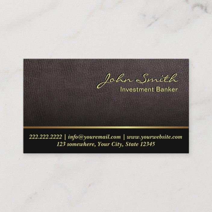 Darker Leather Investment Banker Business Card | Zazzle.com