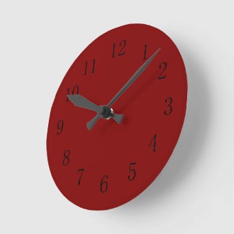 Darker Maroon Red Kitchen Wall Clock | Zazzle