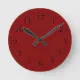 Darker Maroon Red Kitchen Wall Clock | Zazzle