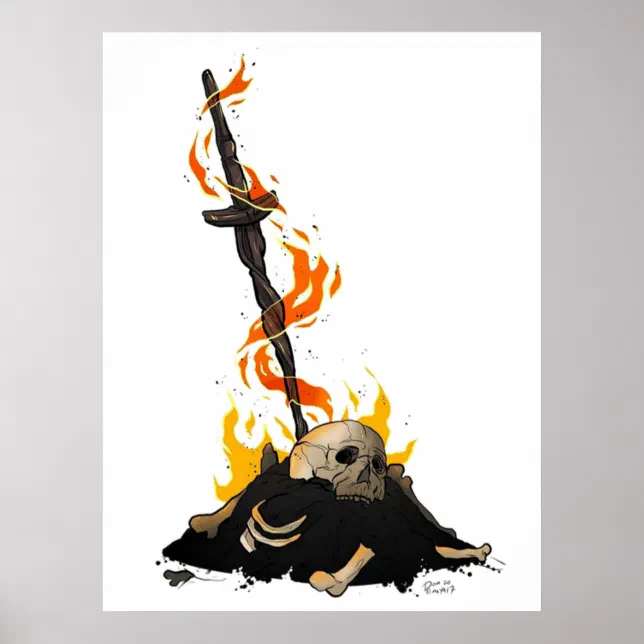 darksouls bonfire poster | Zazzle