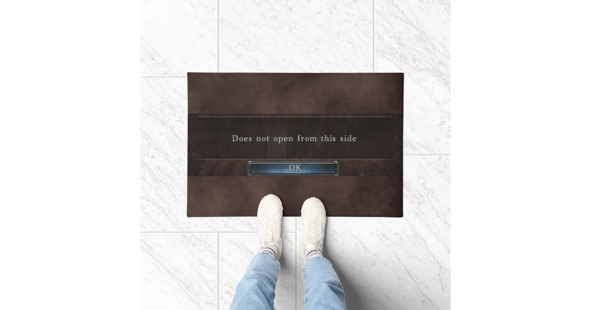 Darksouls doormat, Does not open from this side, Doormat | Zazzle