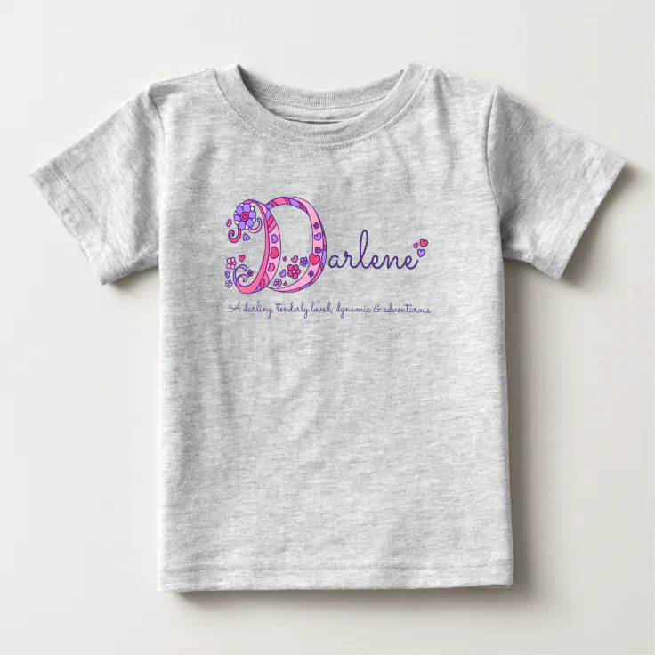 Darlene girls name & meaning D monogram shirt | Zazzle