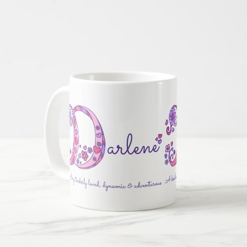 Darlene name meaning decorative D monogram mug | Zazzle