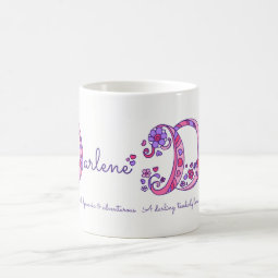 Darlene name meaning decorative D monogram mug | Zazzle