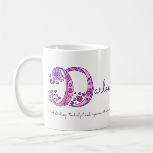 Darlene name meaning decorative D monogram mug | Zazzle