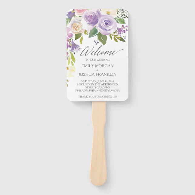 Darling Flora Wedding Program Fan | Zazzle