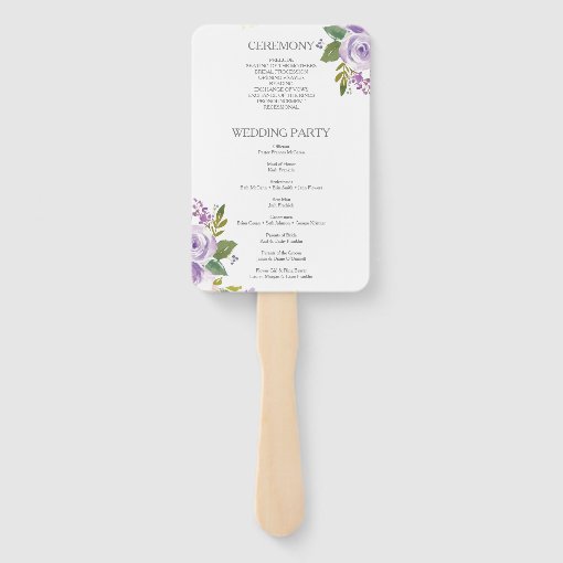 Darling Flora Wedding Program Fan | Zazzle