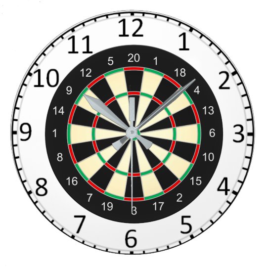 Dart Board Large Clock | Zazzle.com