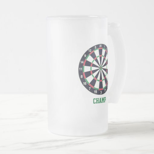 Dart Board Personalized Frosted Glass Beer Mug | Zazzle