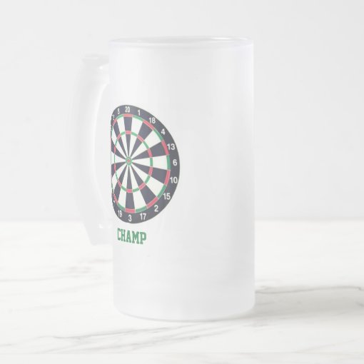 Dart Board Personalized Frosted Glass Beer Mug | Zazzle