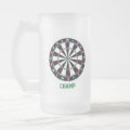Dart Board Personalized Frosted Glass Beer Mug | Zazzle