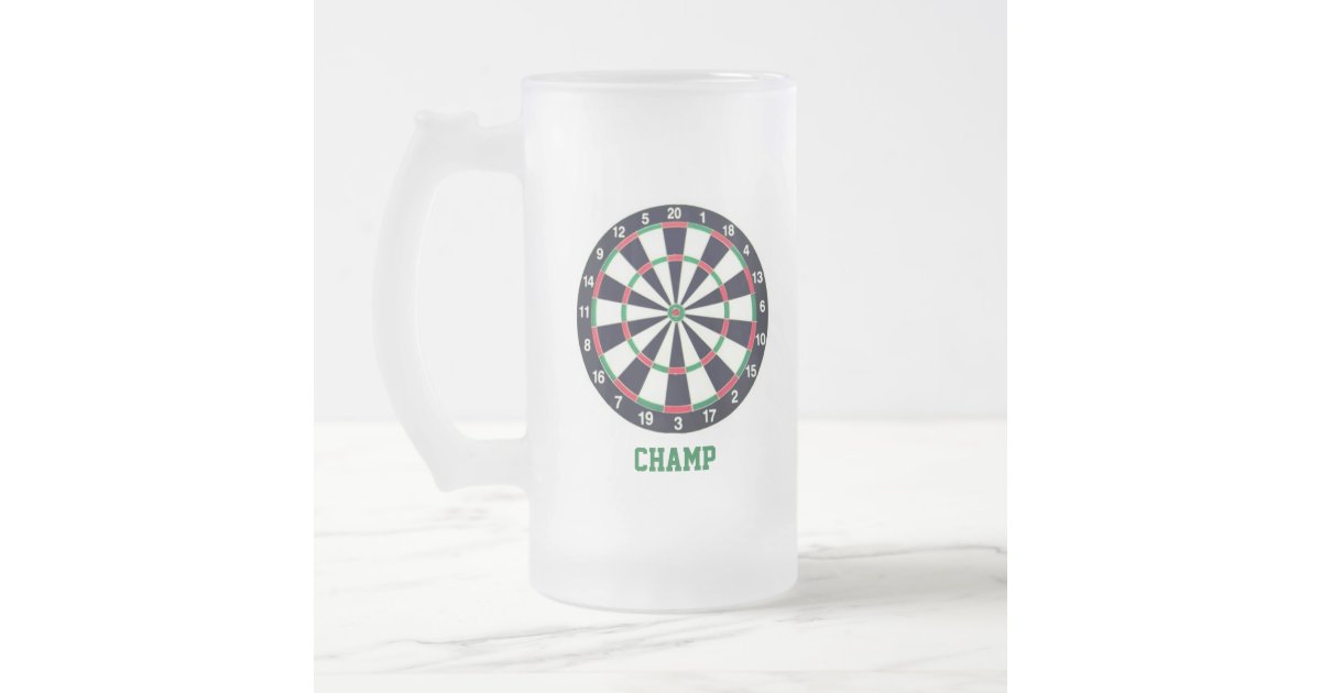 Dart Board Personalized Frosted Glass Beer Mug | Zazzle