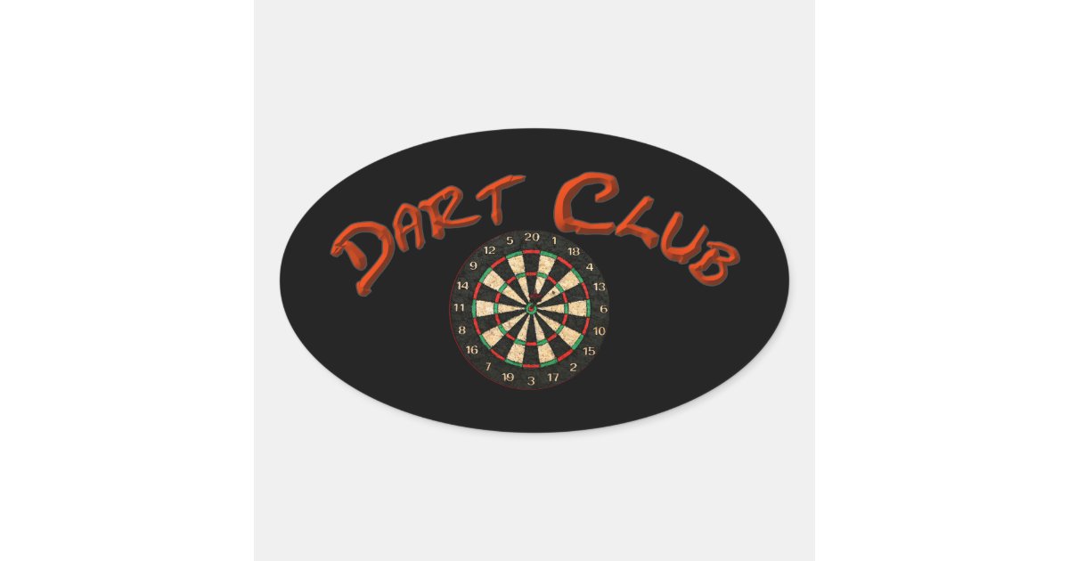 Dart Club Logo Oval Sticker | Zazzle