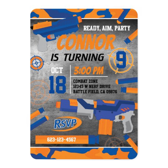 Dart Gun Invitation | Zazzle.com