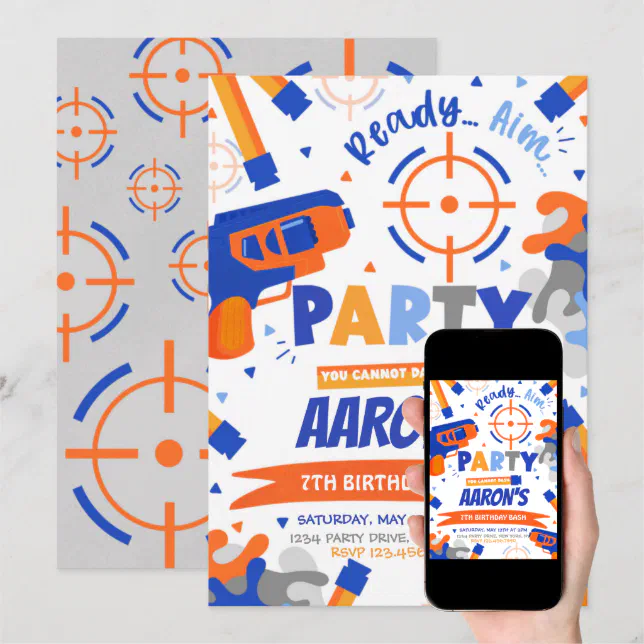 Dart Party Birthday Invitation | Zazzle