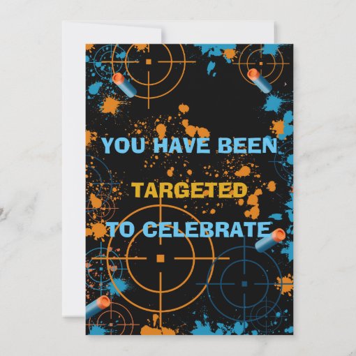 Dart Party Birthday Invitation | Dart Gun | Zazzle