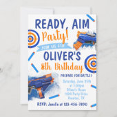 Dart Party Birthday Invitation | Dart Gun | Zazzle