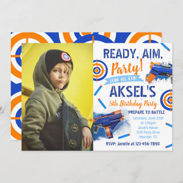 Dart Party Birthday Invitation | Photo Dart Invite | Zazzle