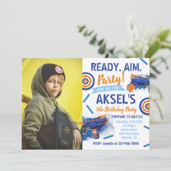 Dart Party Birthday Invitation | Photo Dart Invite | Zazzle