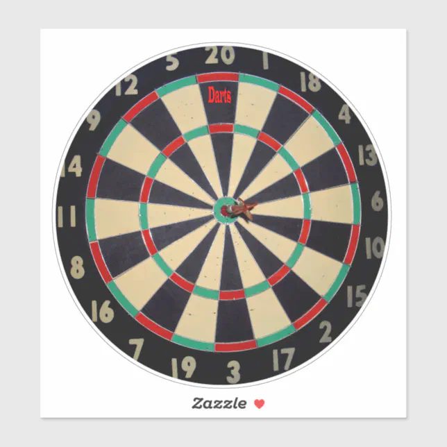 Dartboard With Dart, Sticker | Zazzle