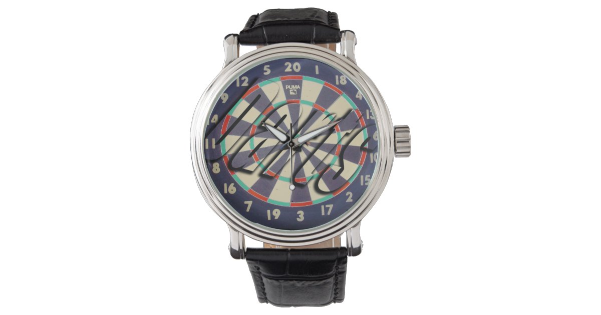 Dartboard With Darts Logo, Watch | Zazzle
