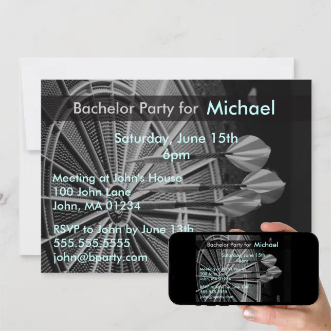 Darts Bachelor Party Invitation Cards | Zazzle