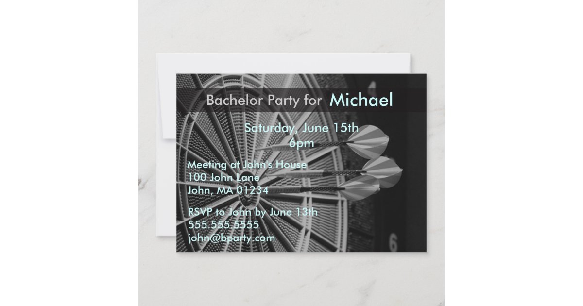 Darts Bachelor Party Invitation Cards | Zazzle