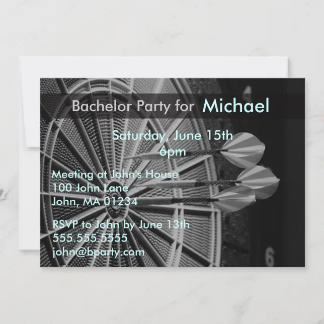 Darts Bachelor Party Invitation Cards | Zazzle
