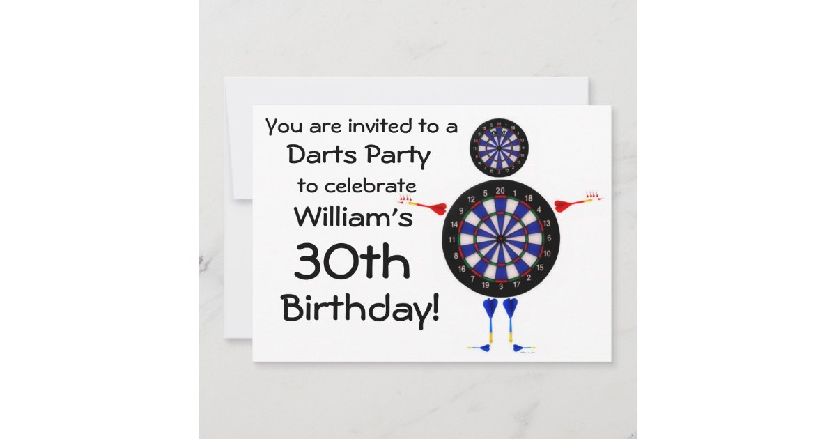 Darts Birthday Party Invitation | Zazzle