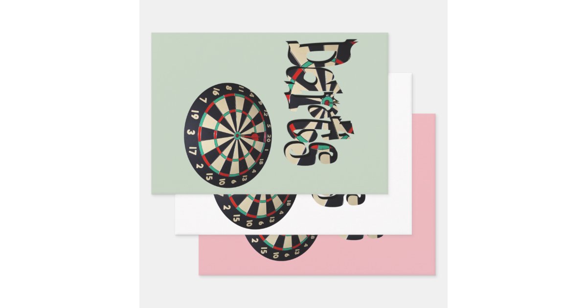 Darts Logo And Dartboard, Wrapping Paper Sheets | Zazzle