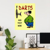 Darts Player Cartoon Poster | Zazzle