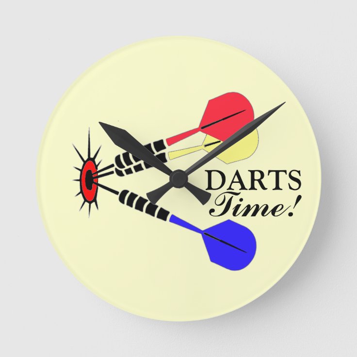 Darts Round Clock | Zazzle