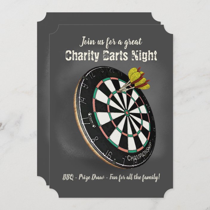 Darts Team Event Dartboard and Chalkboard Invitation | Zazzle.com
