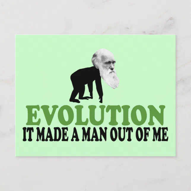 Darwin evolution postcard | Zazzle