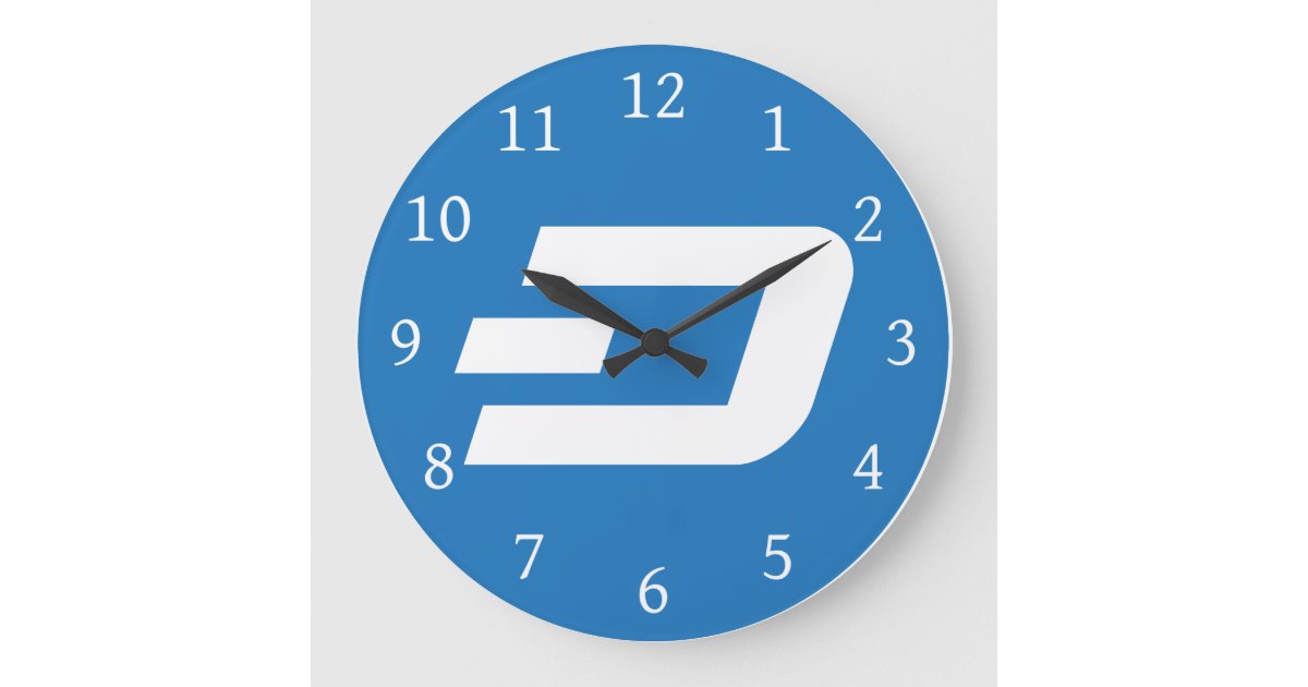 Dash Digital Cash Logo Symbol Crypto Wall Clock | Zazzle