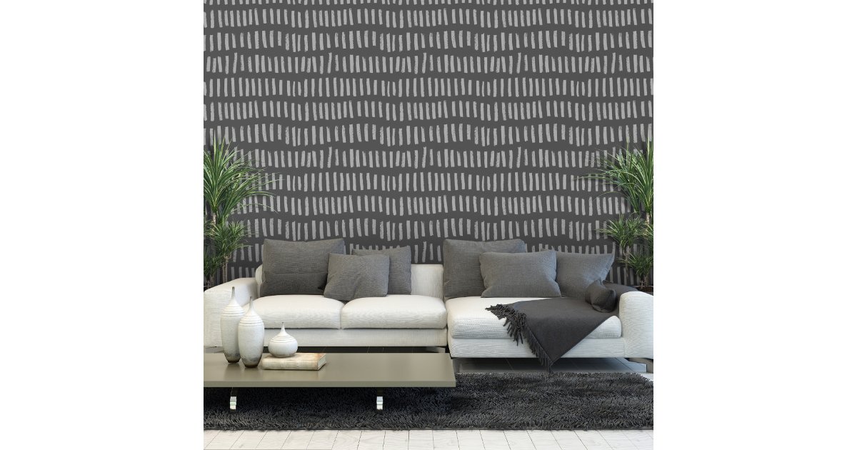 Dash Lines Vertical Gray Wallpaper | Zazzle