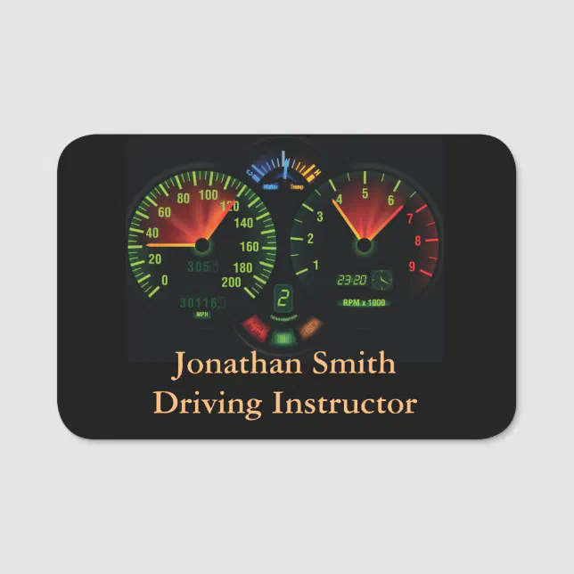 Dashboard Design Name Tag | Zazzle
