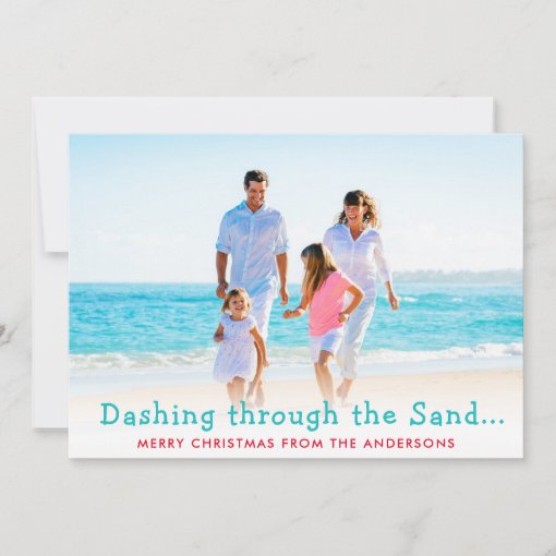 Dashing Through The Sand Holiday Photo Card | Zazzle