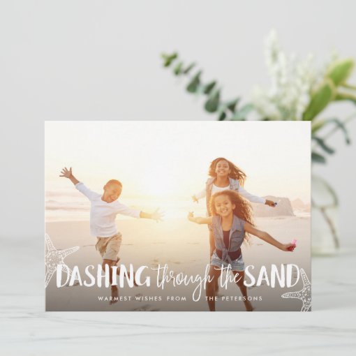 Dashing Through the Sand | Holiday Photo Card | Zazzle