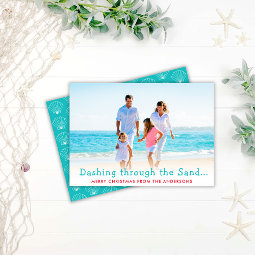 Dashing Through The Sand Holiday Photo Card | Zazzle