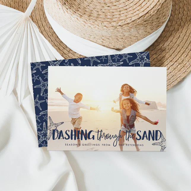 Dashing Through the Sand | Holiday Photo Card | Zazzle