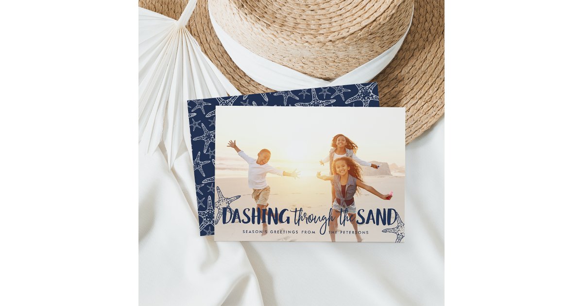 Dashing Through the Sand | Holiday Photo Card | Zazzle