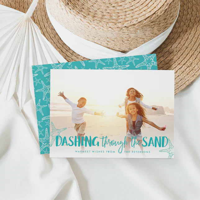Dashing Through the Sand | Holiday Photo Card | Zazzle