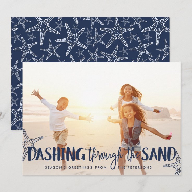 Dashing Through the Sand | Holiday Photo Card | Zazzle