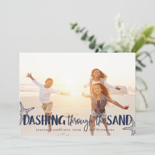 Dashing Through the Sand | Holiday Photo Card | Zazzle