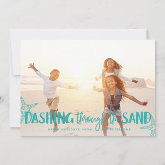Dashing Through the Sand | Holiday Photo Card | Zazzle