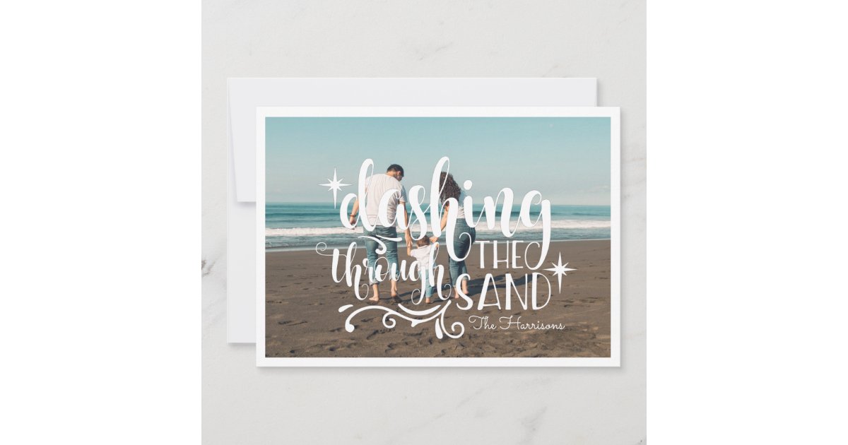 Dashing Through the Sand | Photo Collage Card | Zazzle