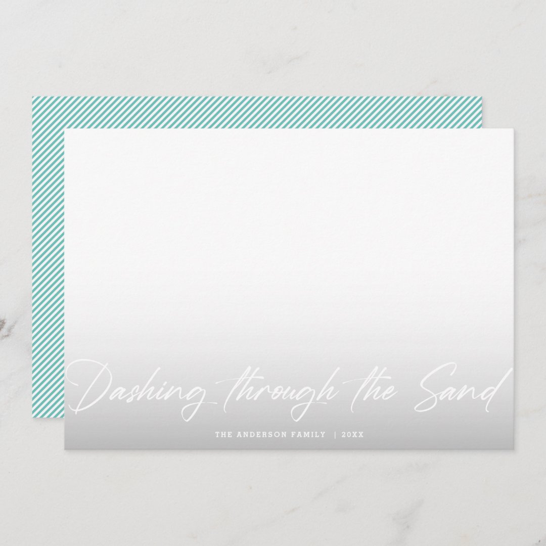 Dashing Through The Sand Vacation Photo Holiday Card | Zazzle