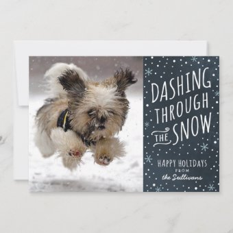 Dashing Through the Snow Holiday Pet Card | Zazzle